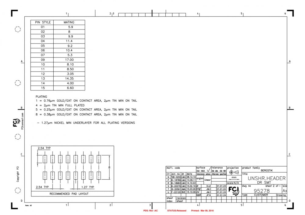 Amphenol 95278 BERGSTIK drawing sheet 2