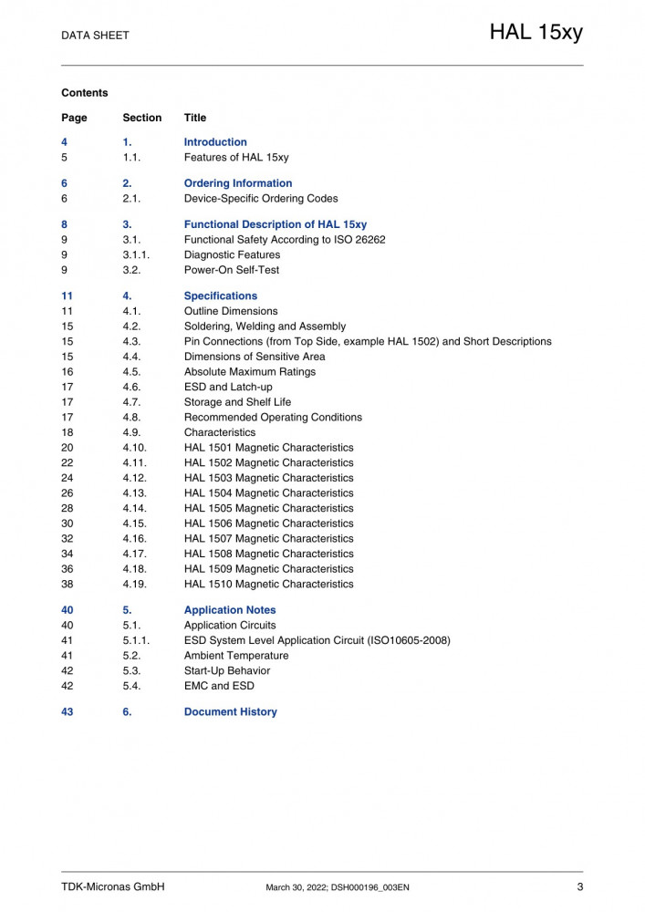 HAL1507UA datasheet page preview 3