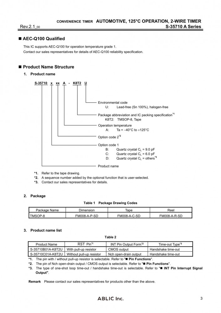 S-35710 series datasheet page 3