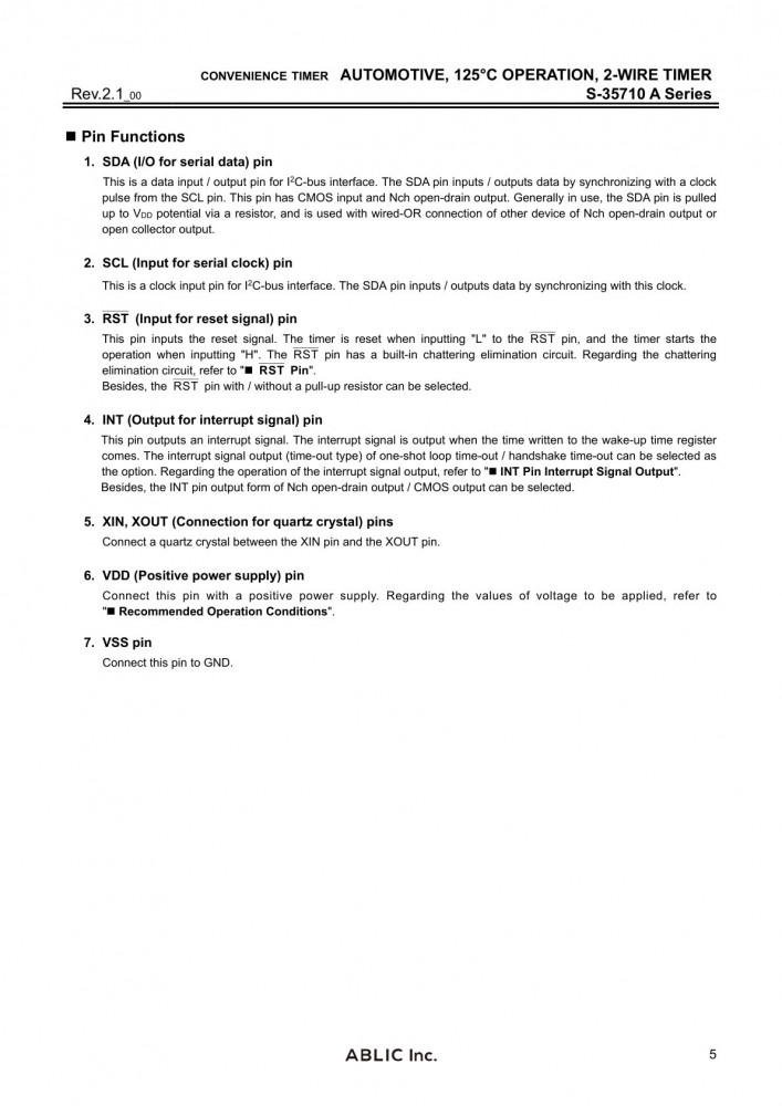 S-35710 series datasheet page 5