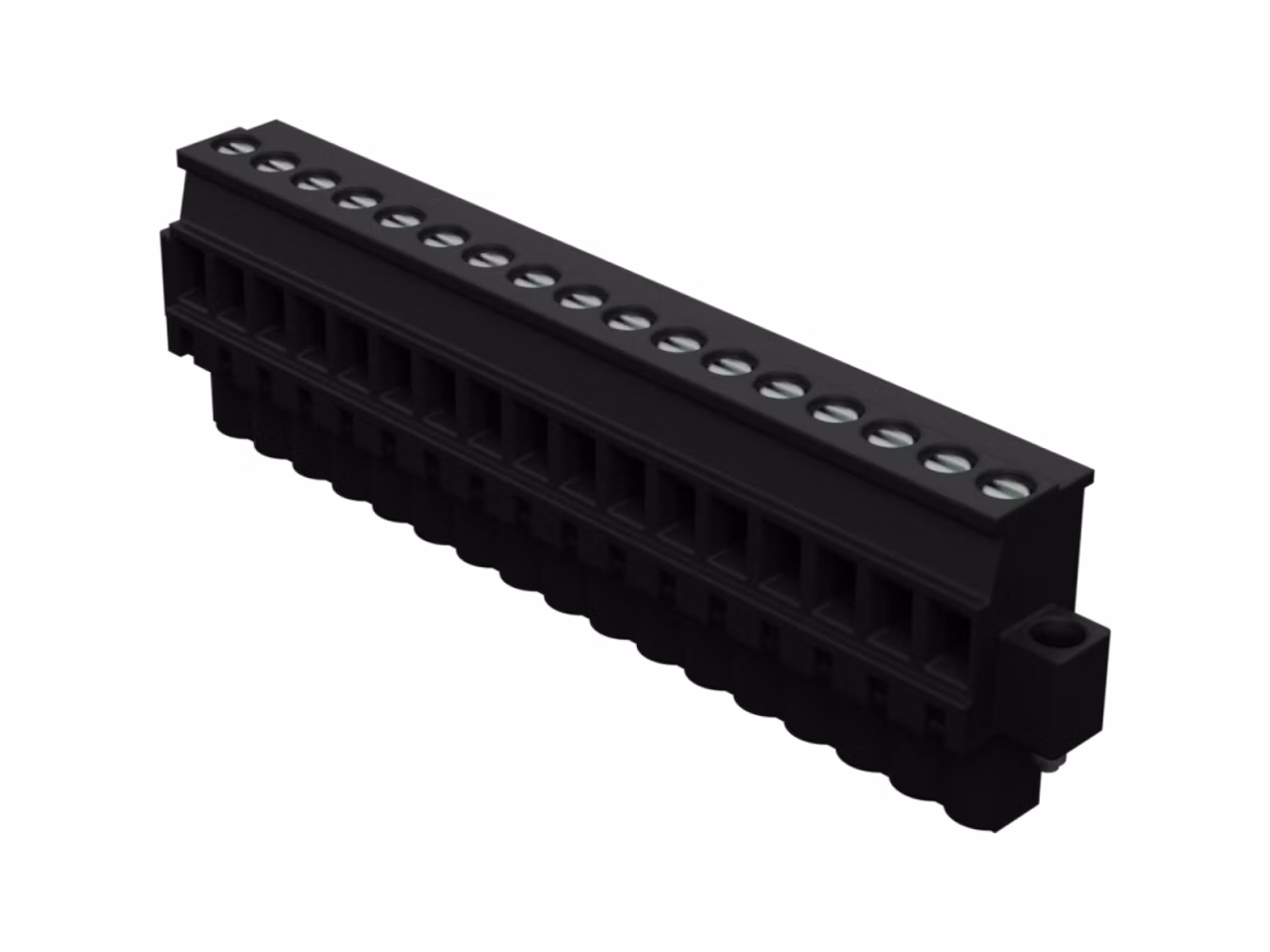 5.00mm Pitch Eurostyle Vertical Plug, with Retention Screws, Rear Wire Entry, Gold (Au) Plated, Black, 17 Circuits for sale