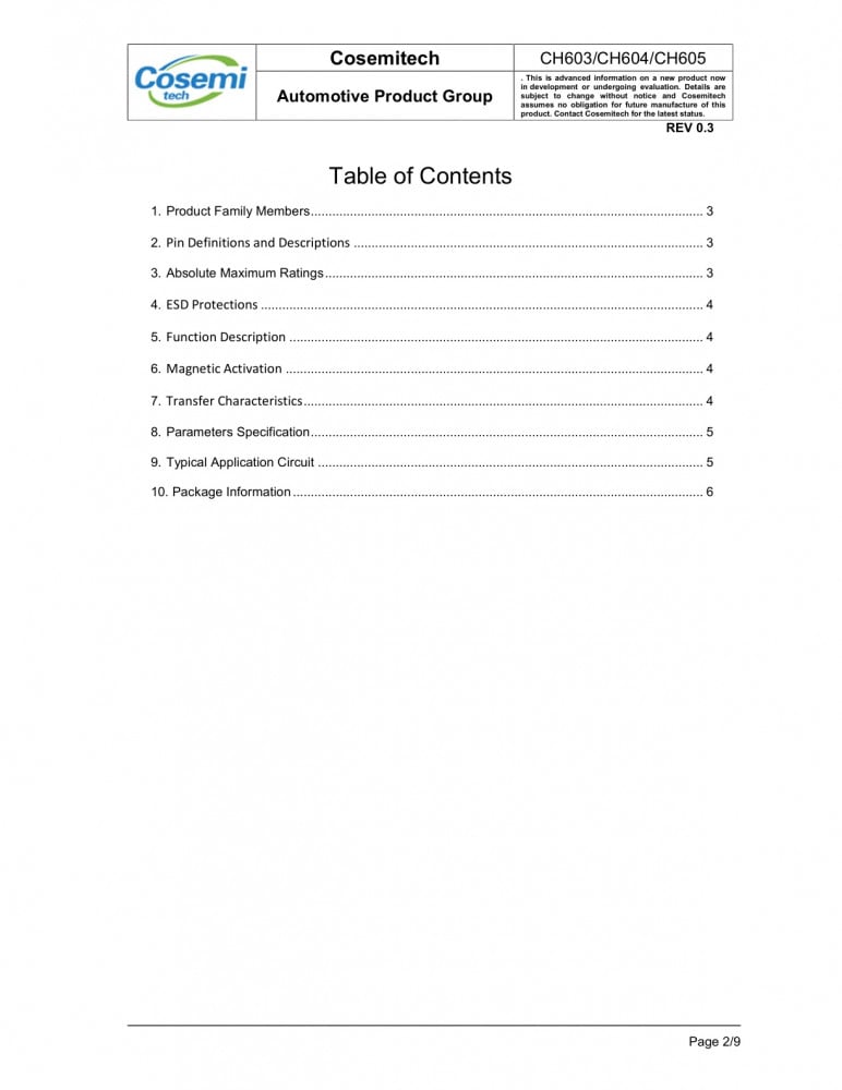CH605ASR datasheet page 2