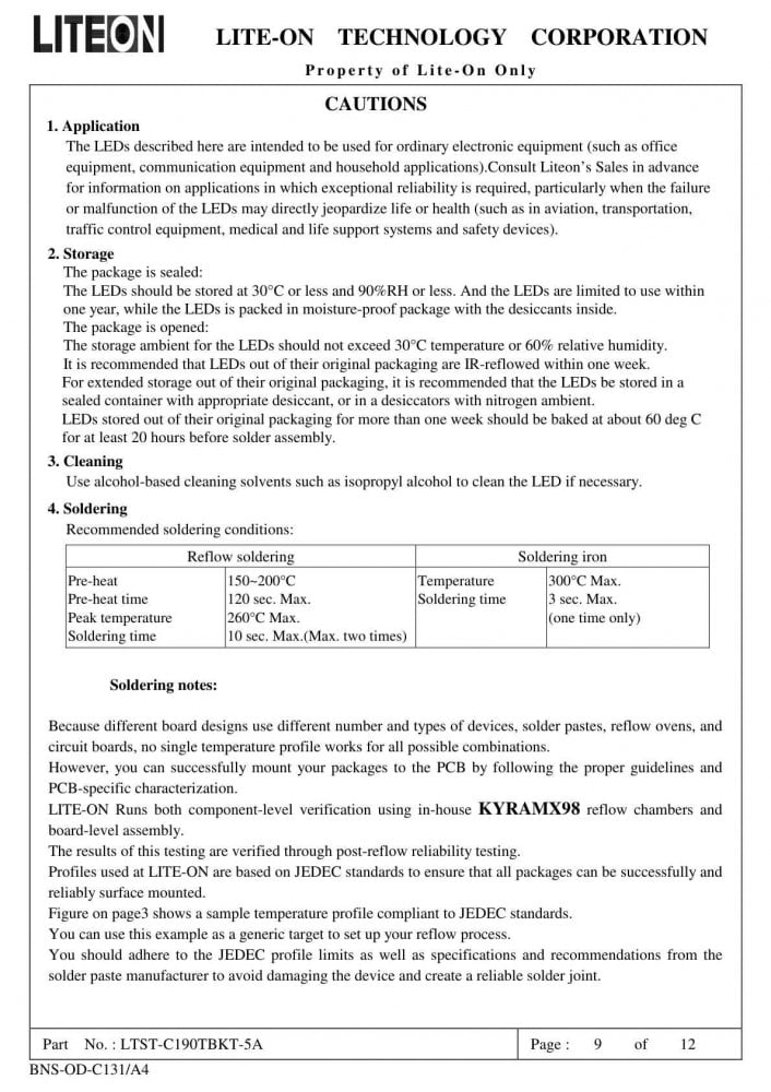 LTST-C190TBKT-5A datasheet page 10
