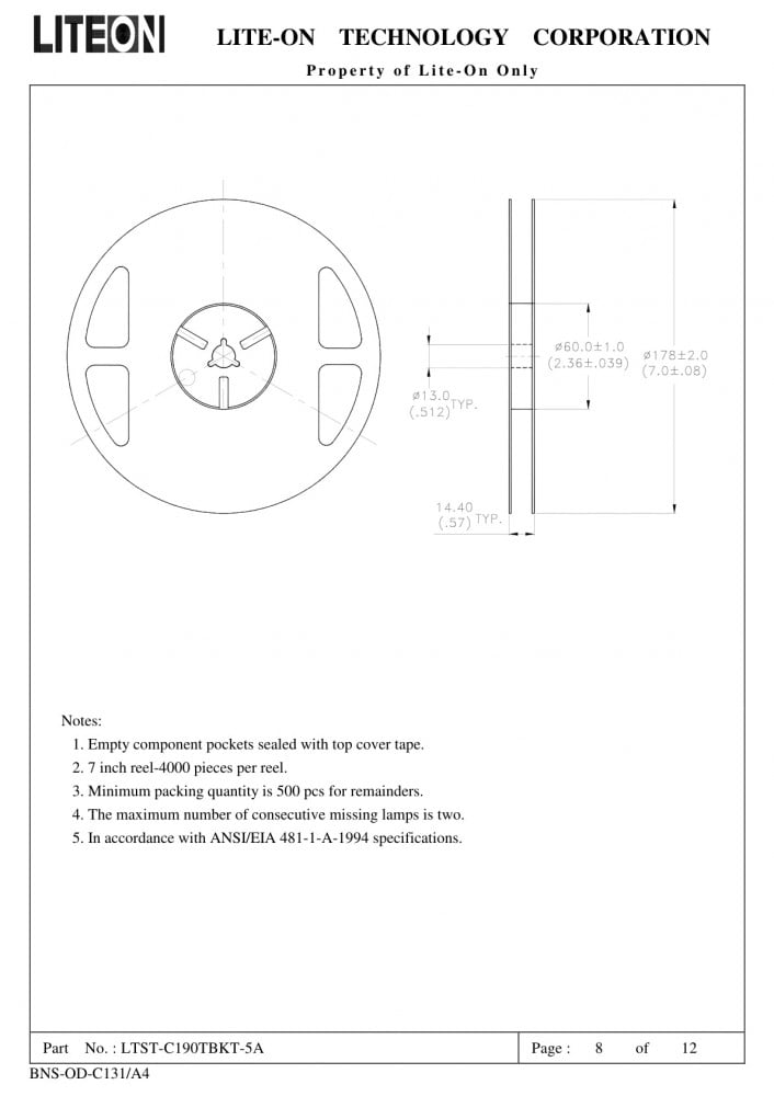 LTST-C190TBKT-5A datasheet page 9