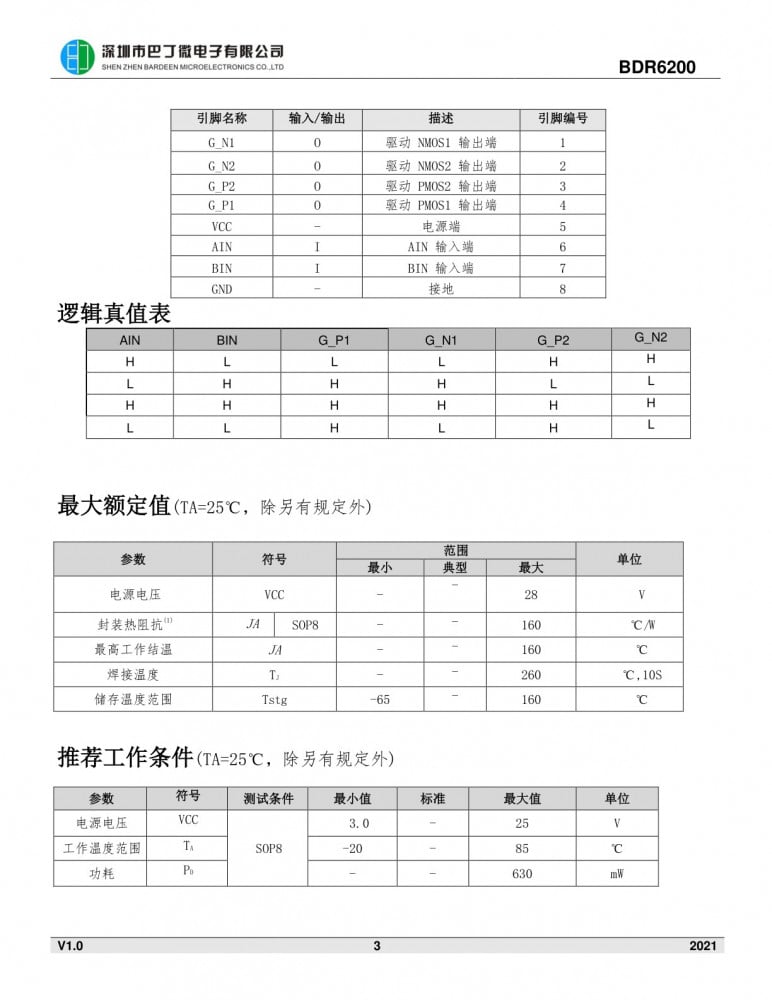 BDR6200 datasheet page 3