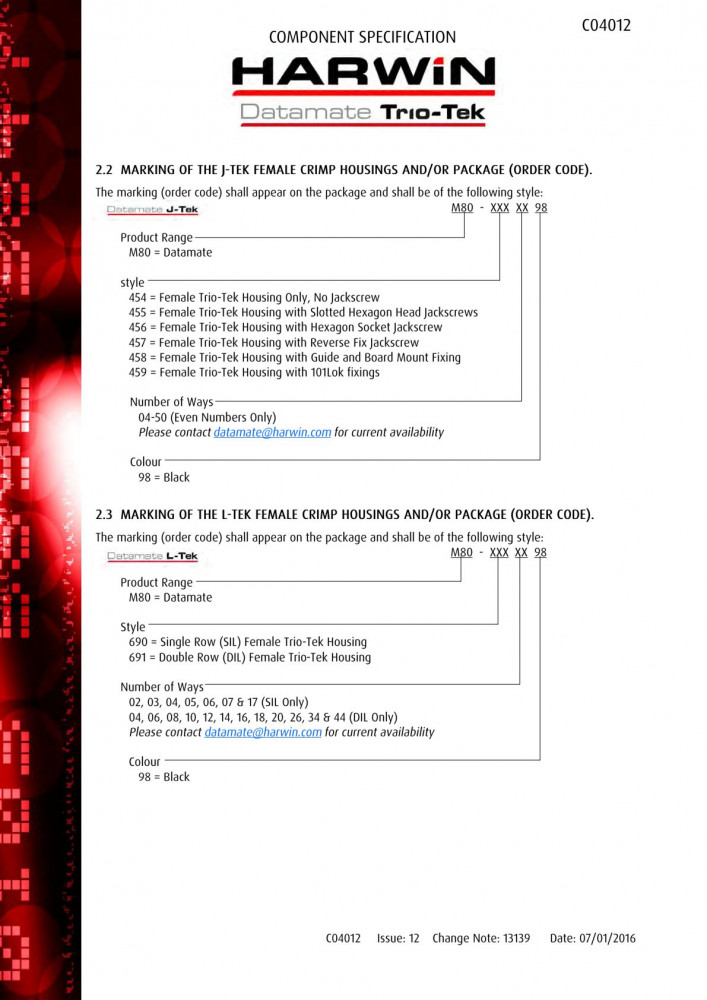 Harwin M80 Datamate Trio-Tek document page 3