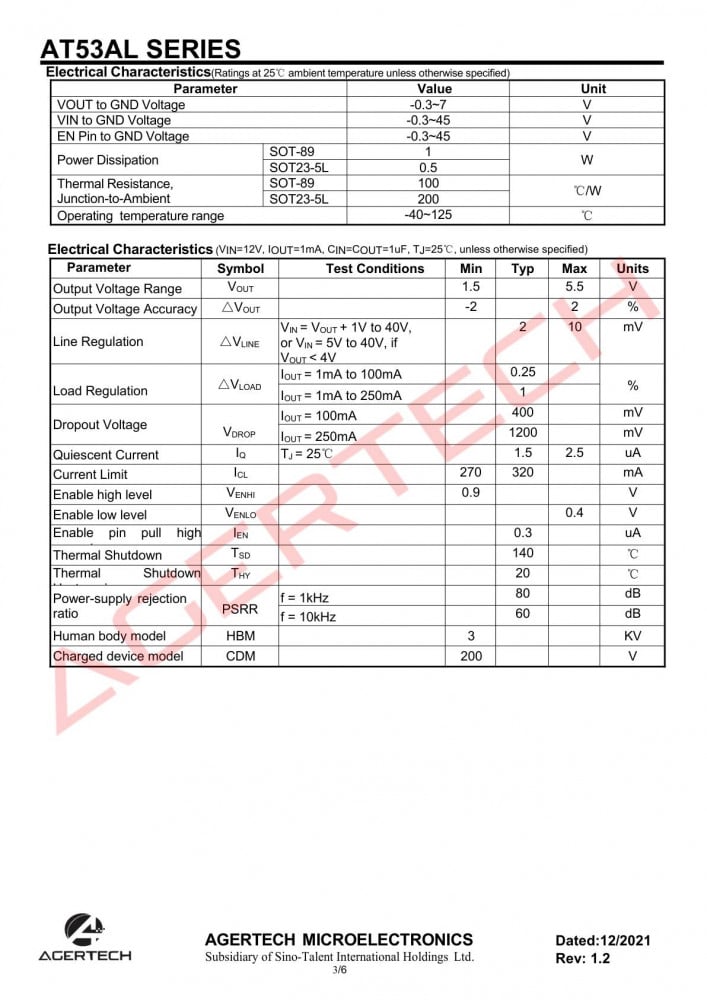AT53AL series datasheet page 3
