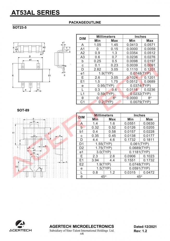 AT53AL series datasheet page 6