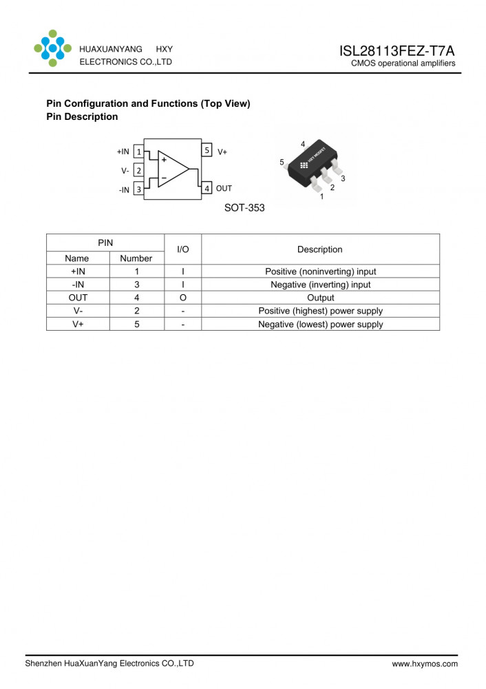 ISL28113FEZ-T7A-HXY datasheet page 2