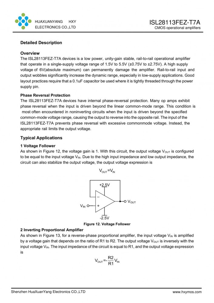 ISL28113FEZ-T7A-HXY datasheet page 8