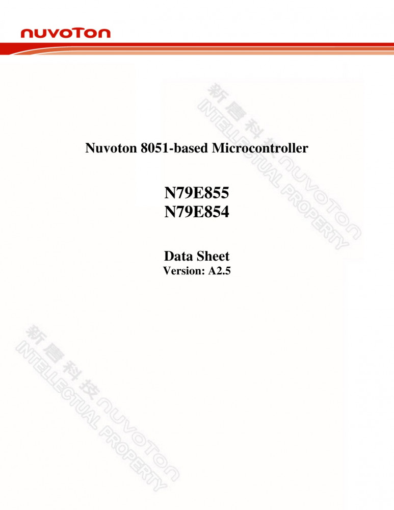 N79E855AWG datasheet page 1