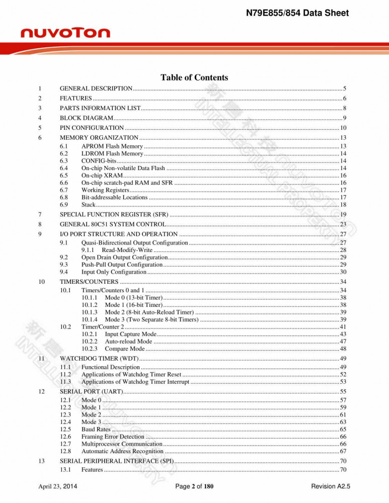N79E855AWG datasheet page 2