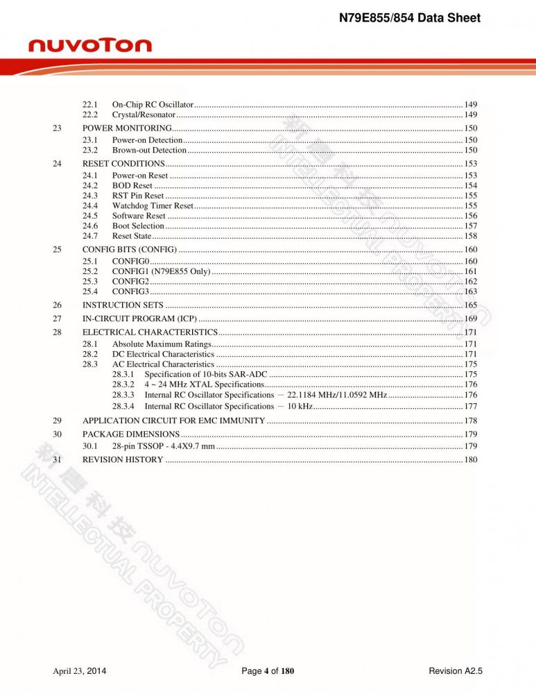 N79E855AWG datasheet page 4