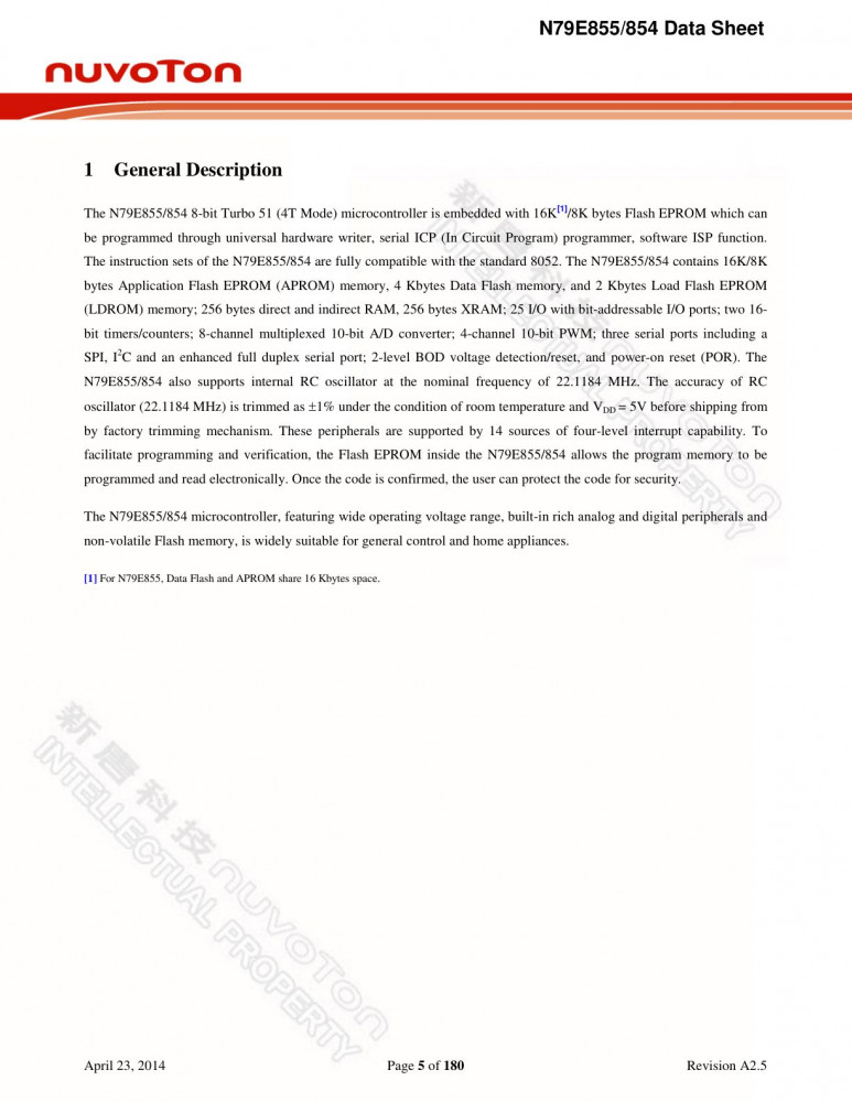 N79E855AWG datasheet page 5