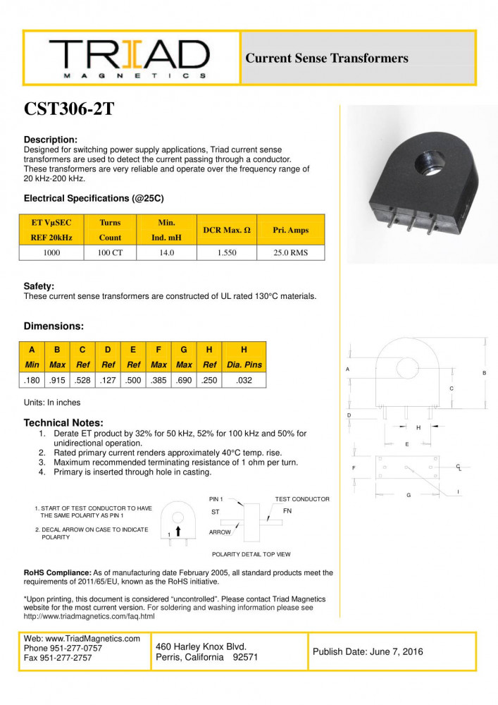 CST306-2T technical document page
