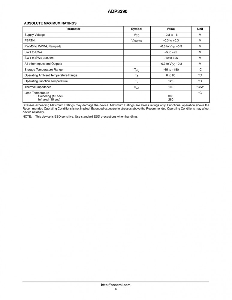 ADP3290 datasheet page 4