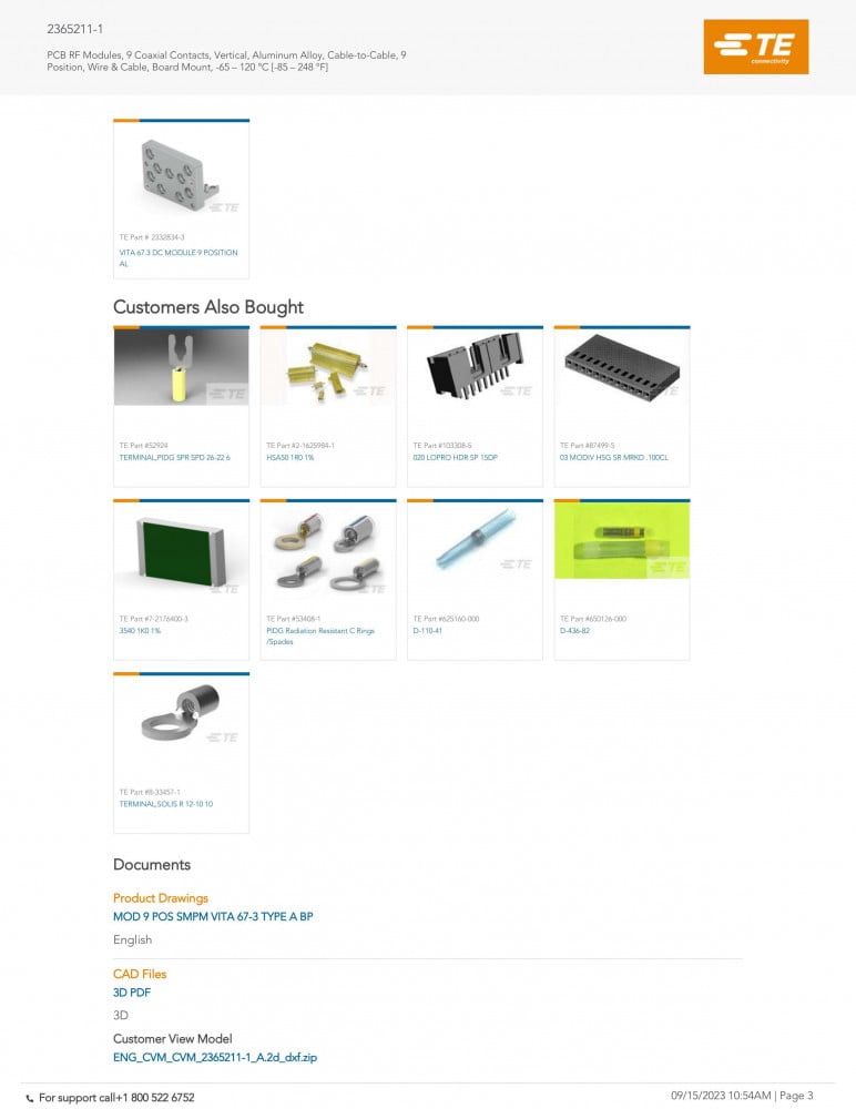 TE Connectivity 2365211-1 technical document page 3
