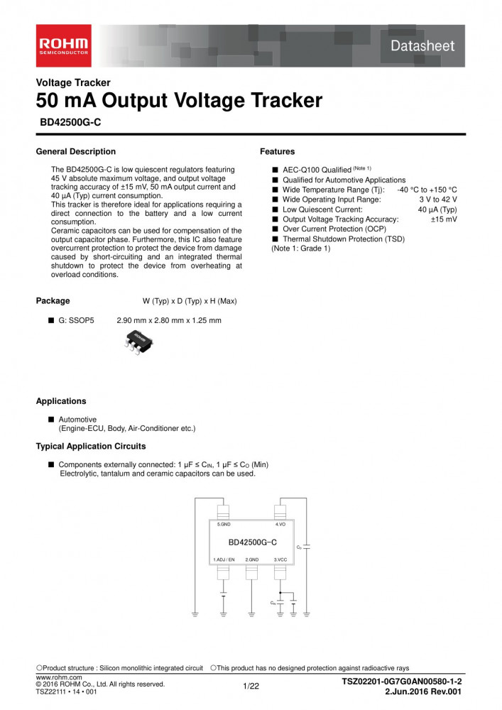 BD42500G-CTR technical document page 1
