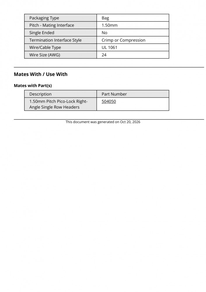 Product document image 3 for MOLEX 151320803