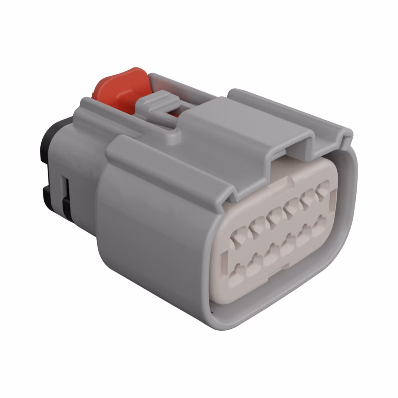 MX150 Mat-Sealed Female Connector Assembly, Dual Row, 12 Circuits, Keying Option D, with Connector Position Assurance, Stone Gray for sale