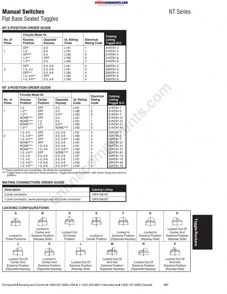 Honeywell NR rocker switch documentation page 5