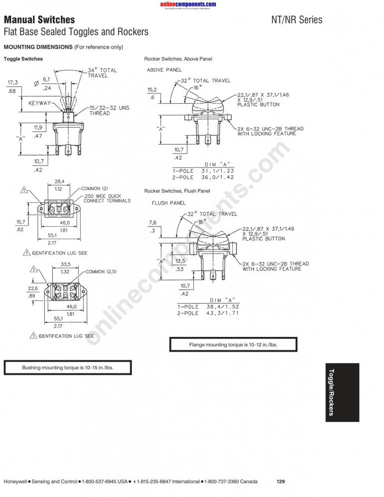 Honeywell NR rocker switch documentation page 7