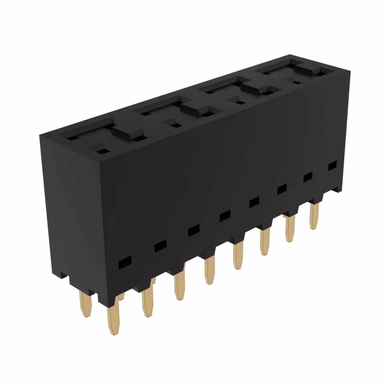 C-Grid III PCB Receptacle, 2.54mm Pitch, Dual Row, Vertical, 16 Circuits, 0.12µm Gold (Au) Flash Plating, Straight PCB Pins for sale