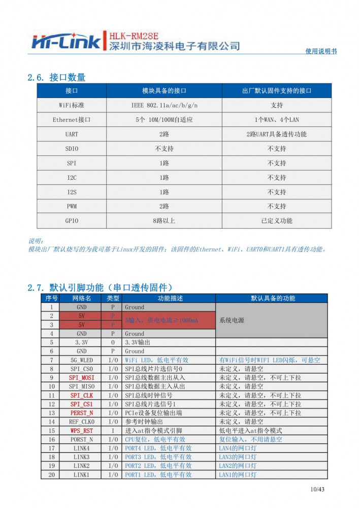 HLK-RM28E document page 10