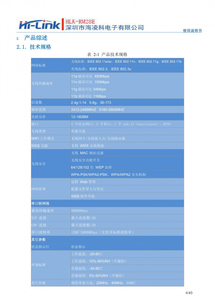 HLK-RM28E document page 6