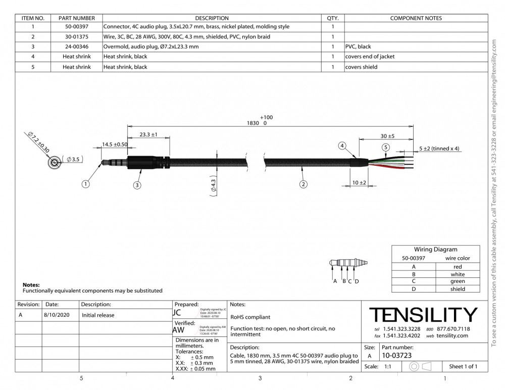 Tensility International 10-03723 product drawing