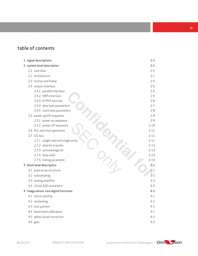OV02735 datasheet page 5