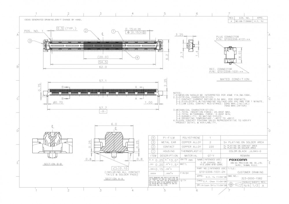 QT012206-1031-2H technical drawing page 1
