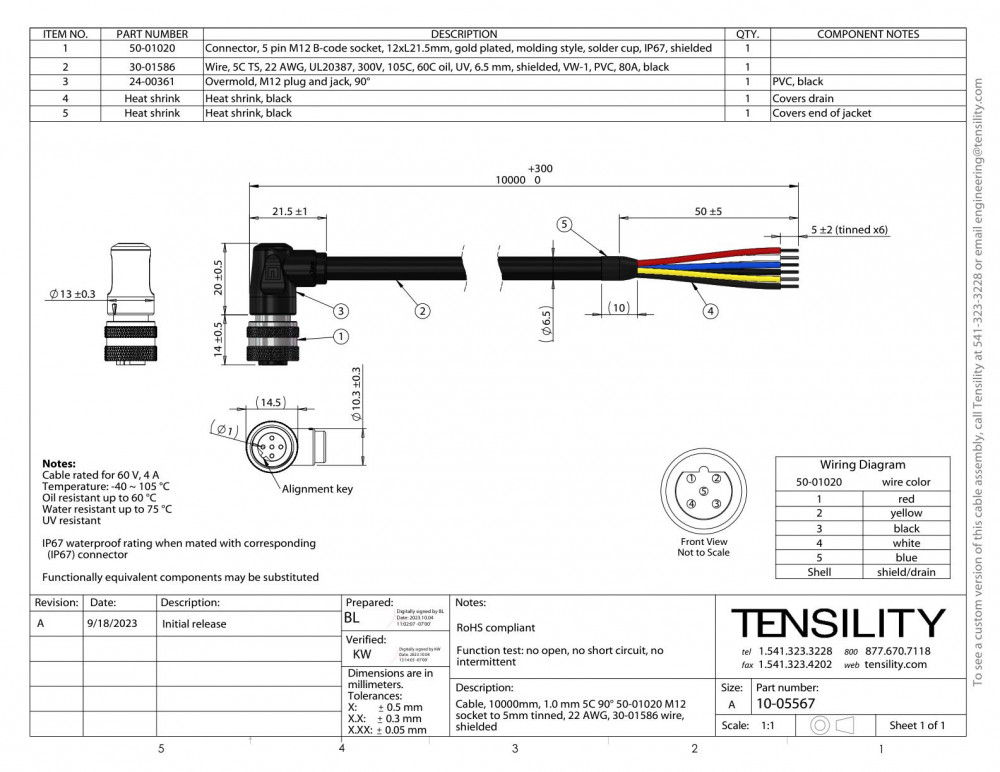 Tensility 10-05567 product drawing