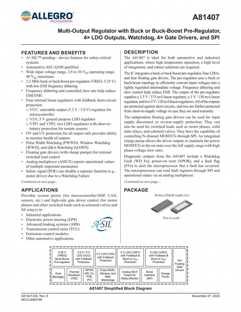 A81407 datasheet page 1
