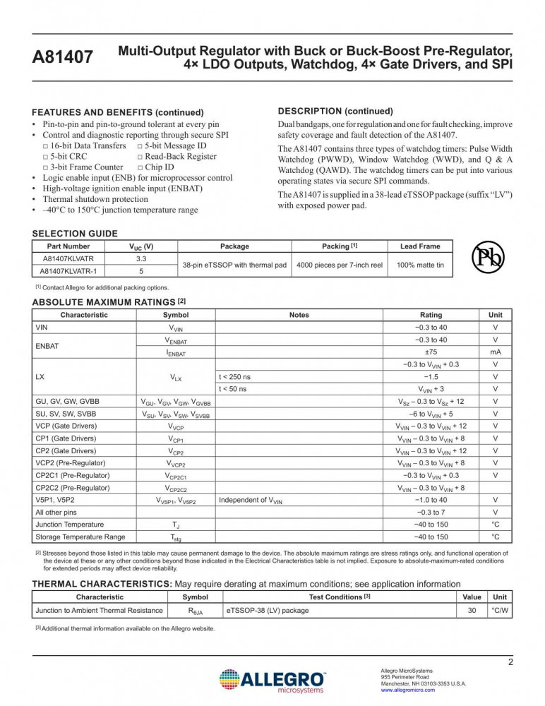 A81407 datasheet page 2