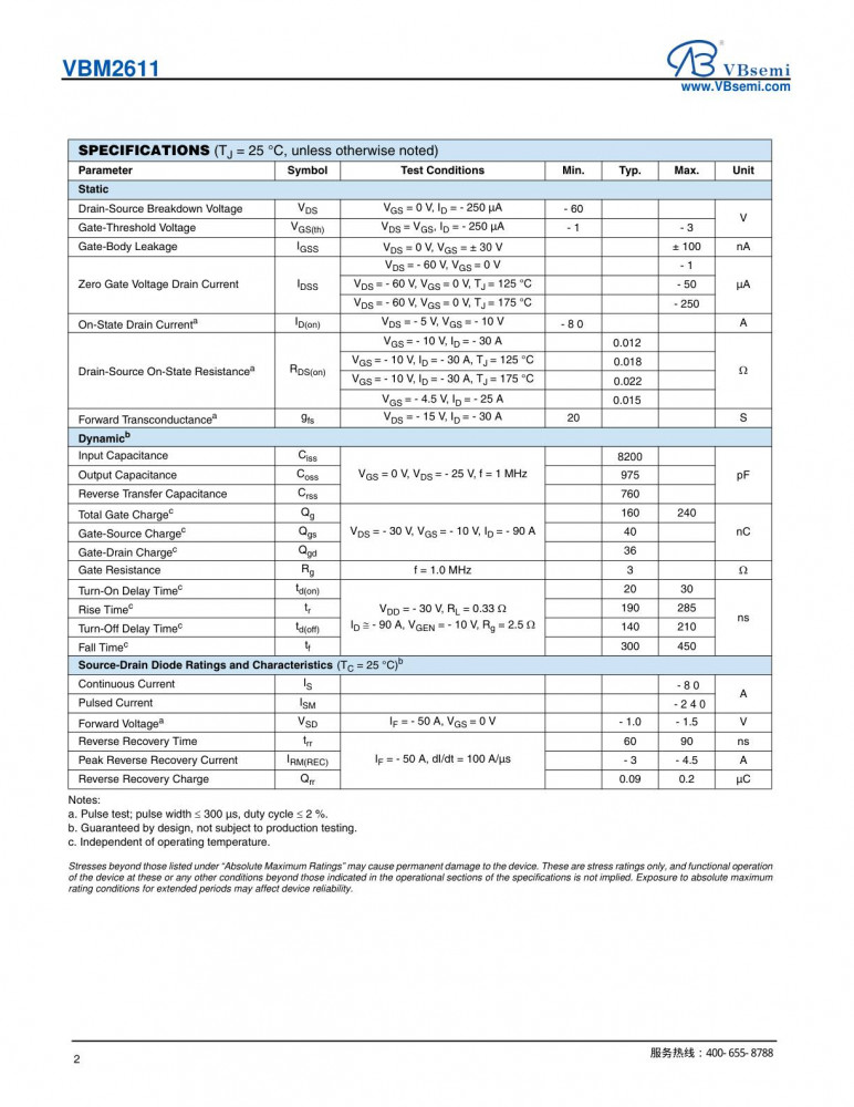 VBM2611 datasheet preview, page 2