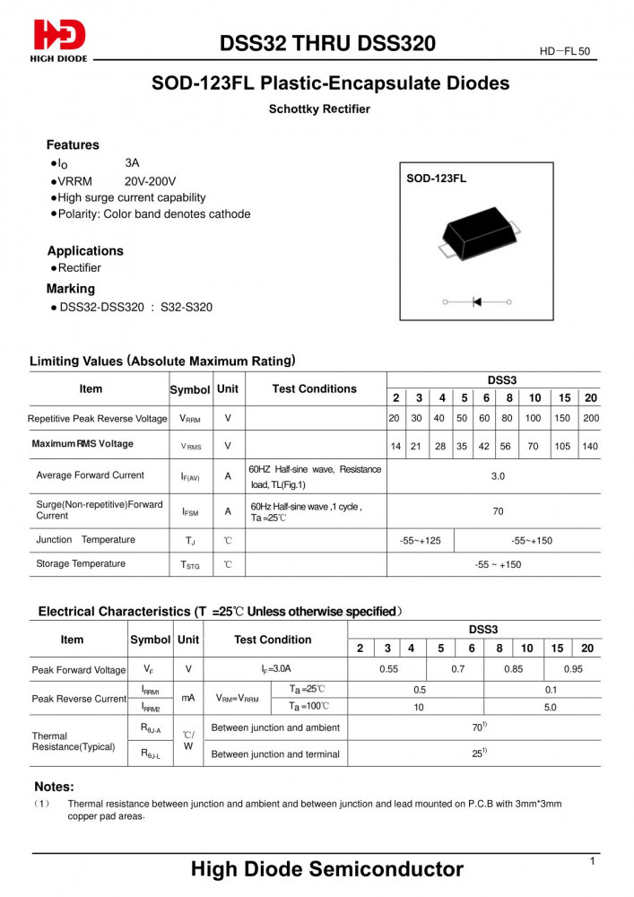 DSS310 datasheet page 1