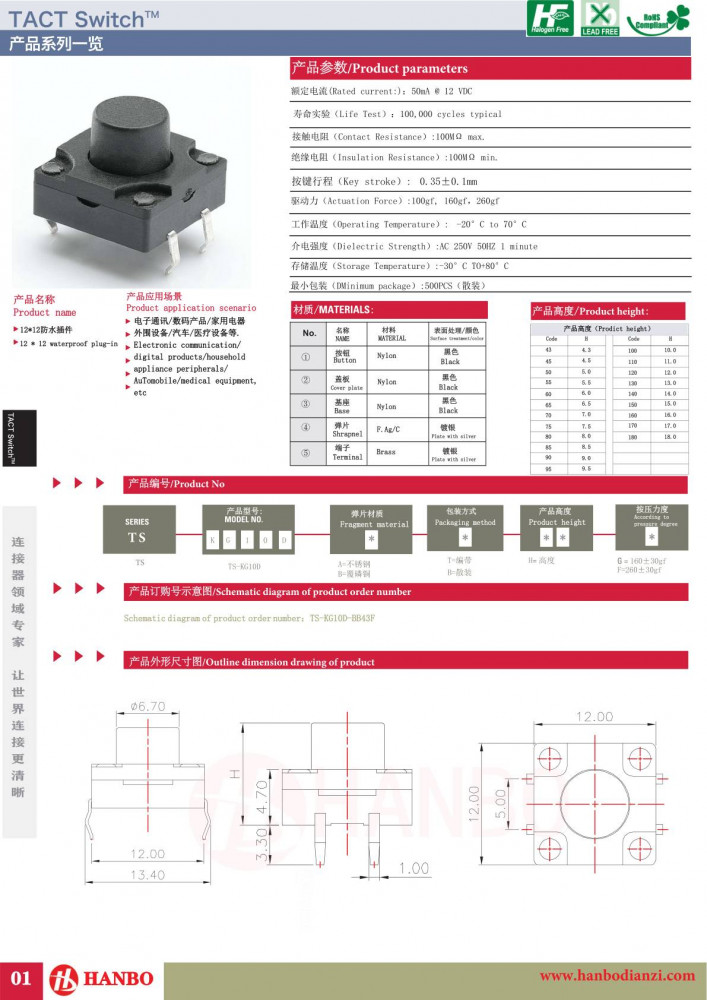 TS-KG10D-BB65F technical document page 1