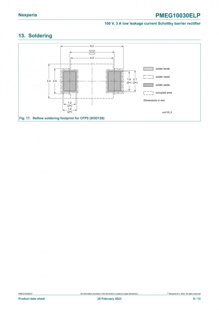 PMEG10030ELPX technical document page 9