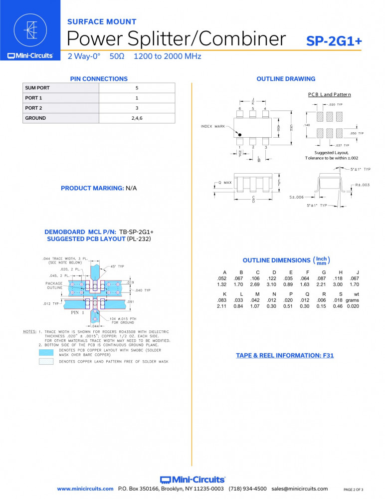 SP-2G1+ datasheet page 2