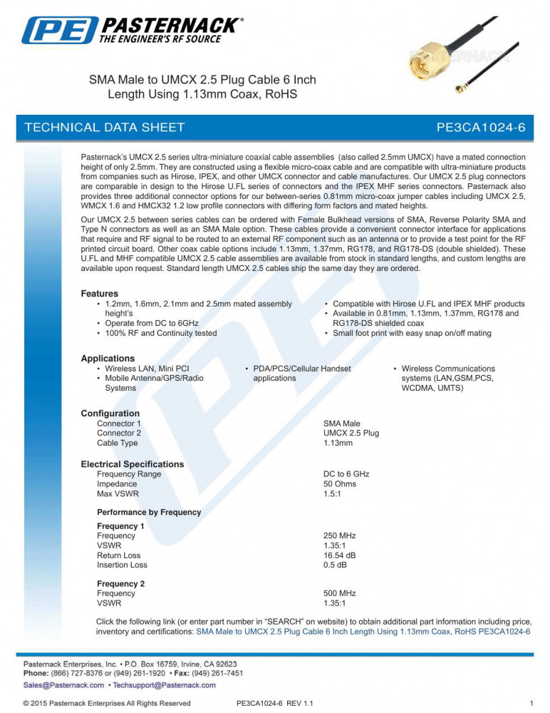 PE3CA1024-6 technical datasheet page 1