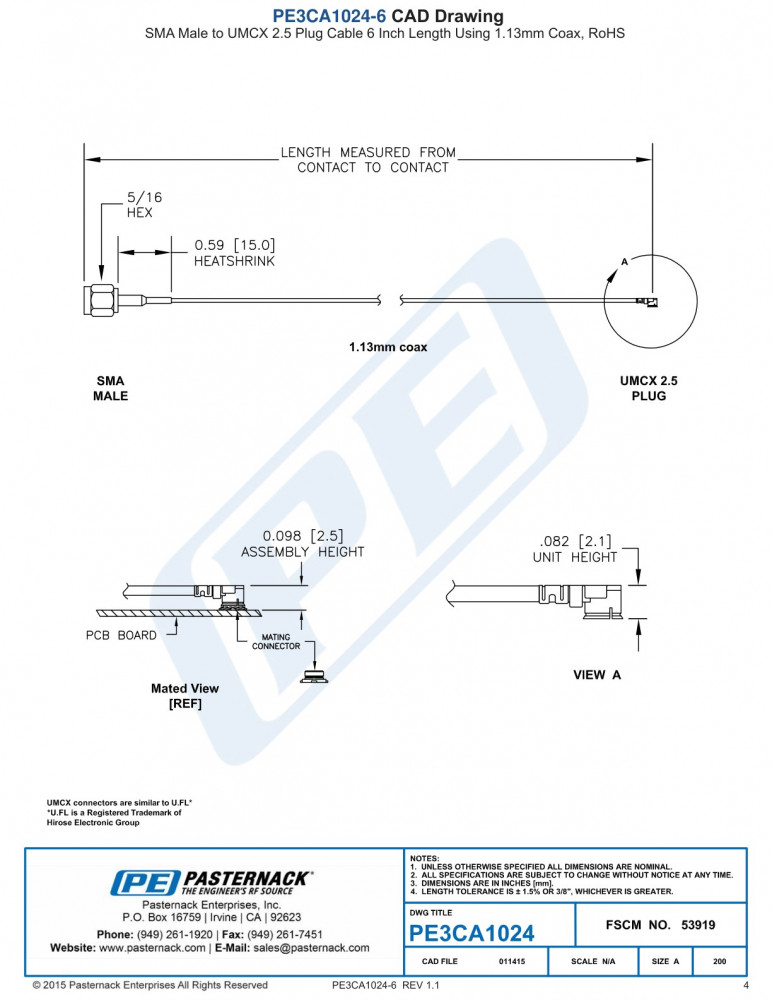 PE3CA1024-6 technical datasheet page 4