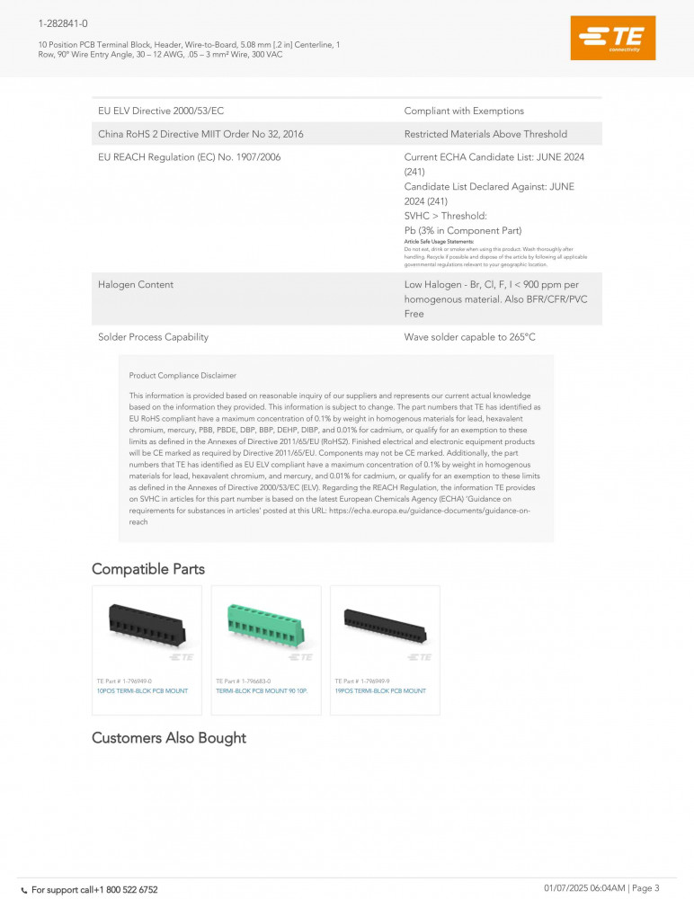 TE Connectivity 1-282841-0 technical document page 3