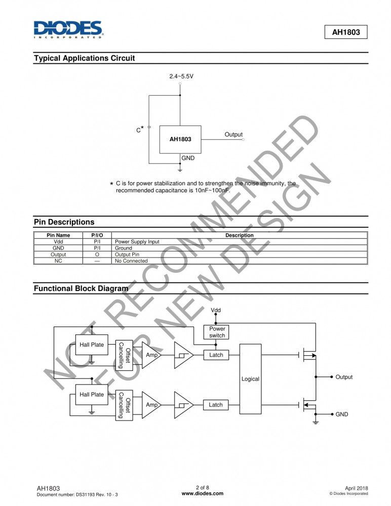 AH1803 datasheet page 2