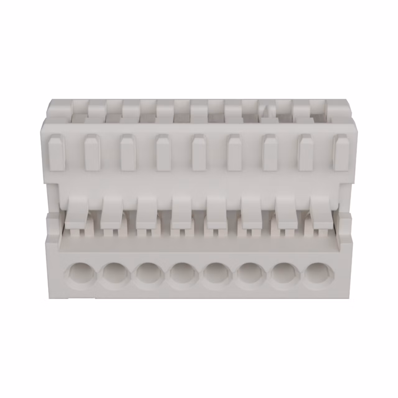 Appli-Mate RAST 2.5 Female Connector, 2.50mm Pitch, 8 Circuits, All Position Keys, Open Endwalls, Polarizing Rib Between Circuits 6 & 7 for sale