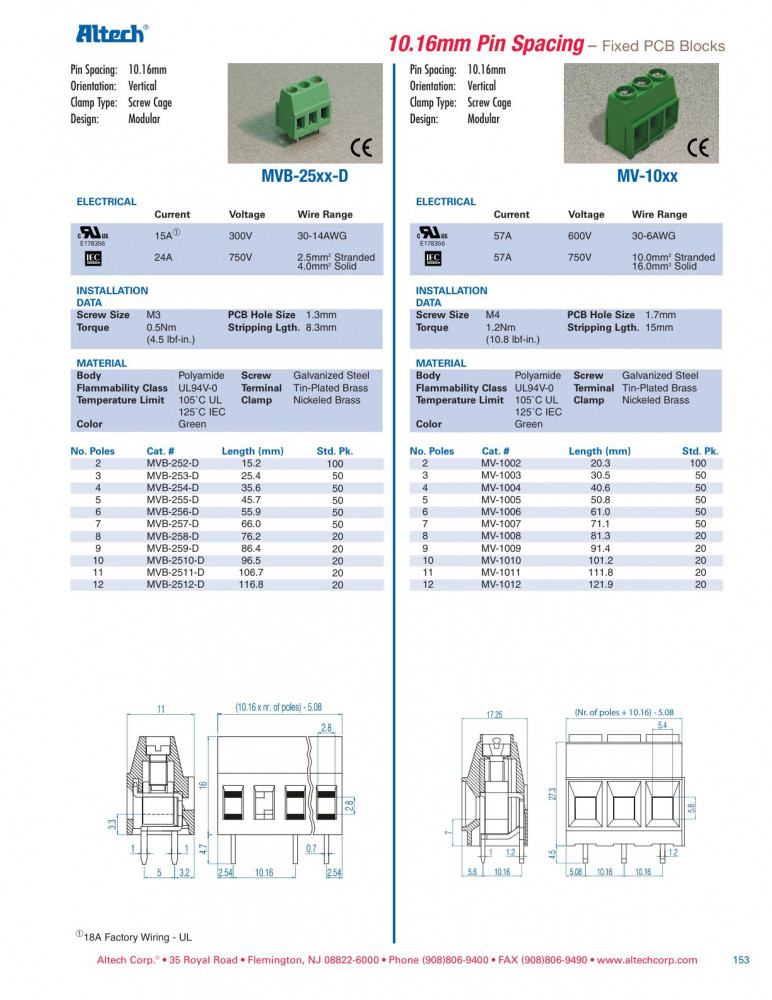 Altech MVB-25xx-D technical document page