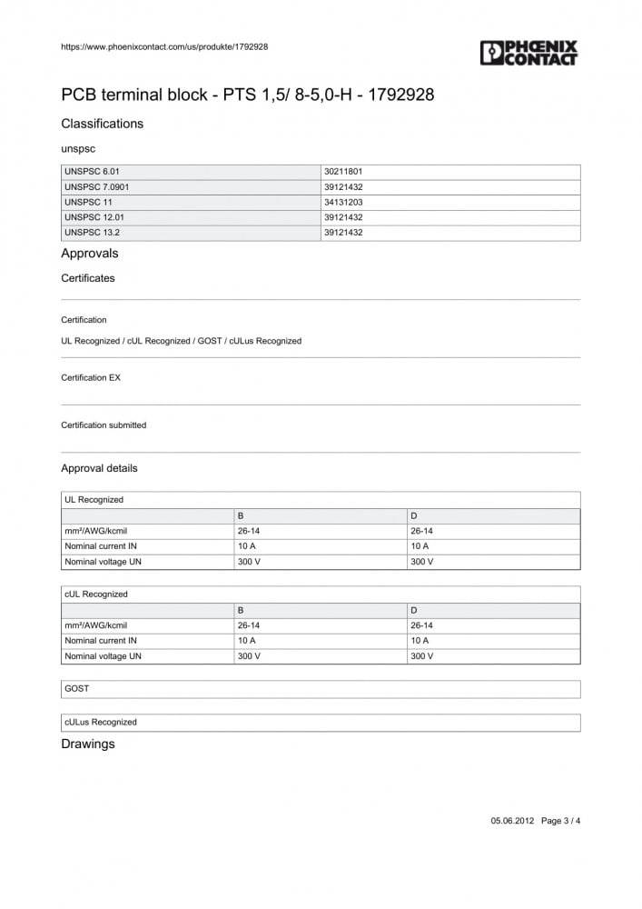 Phoenix Contact 1792928 dimensioned drawing