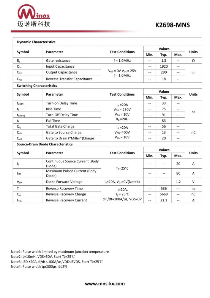 K2698-MNS datasheet page 3
