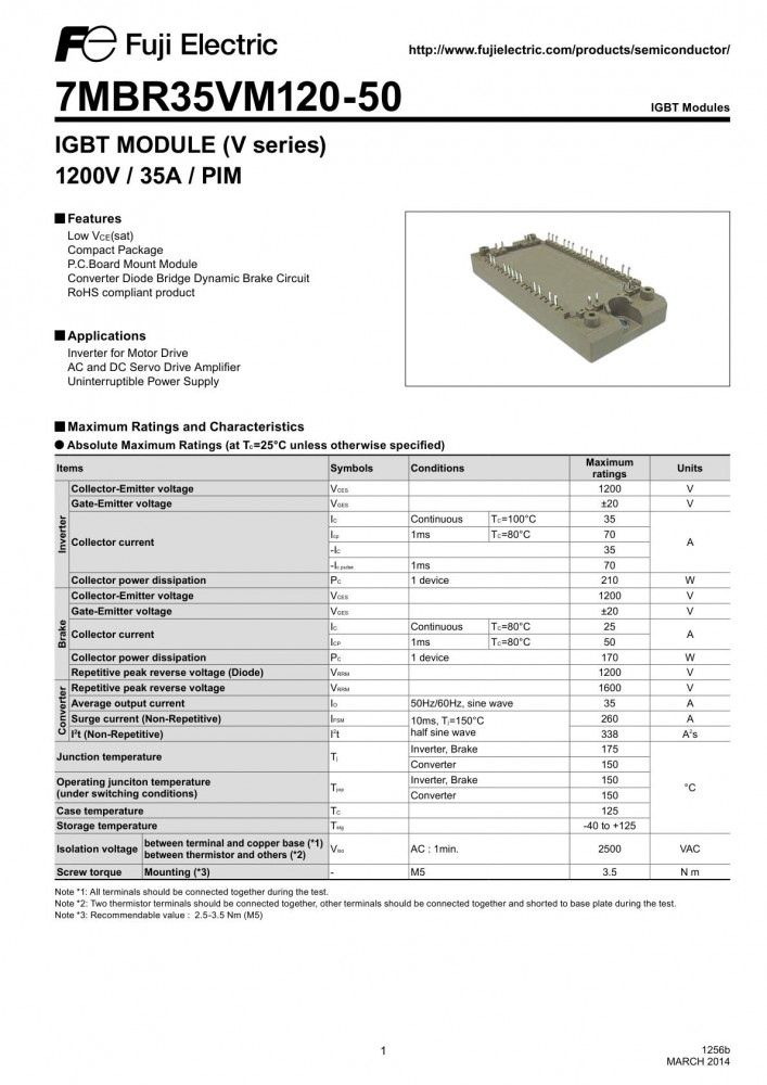 7MBR35VM120-50 datasheet page 1