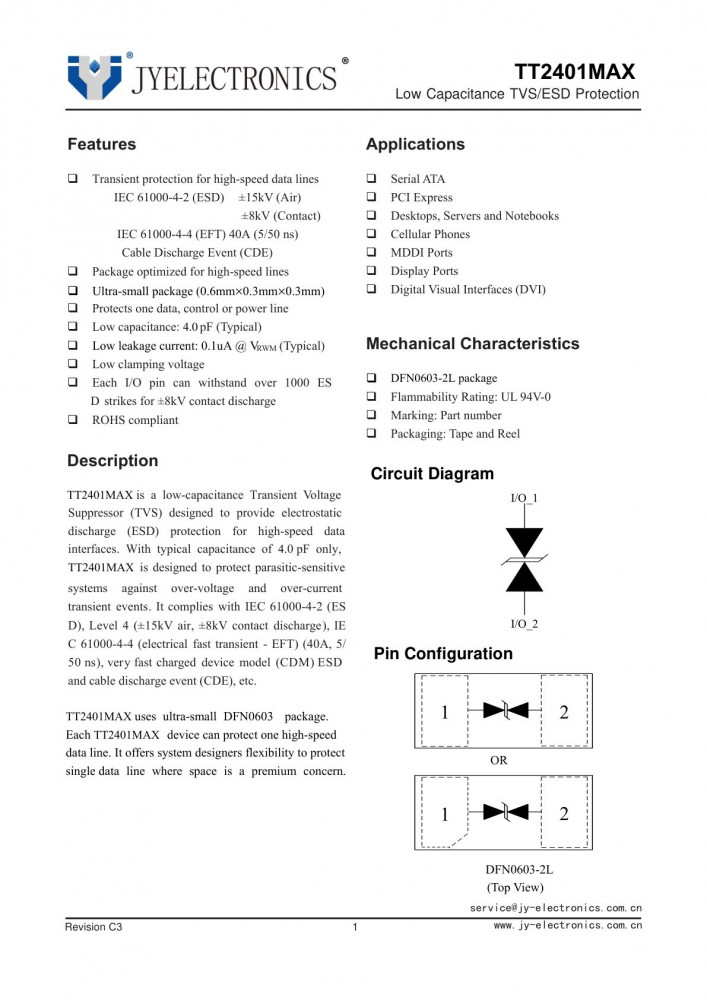 TT2401MAX datasheet page 1